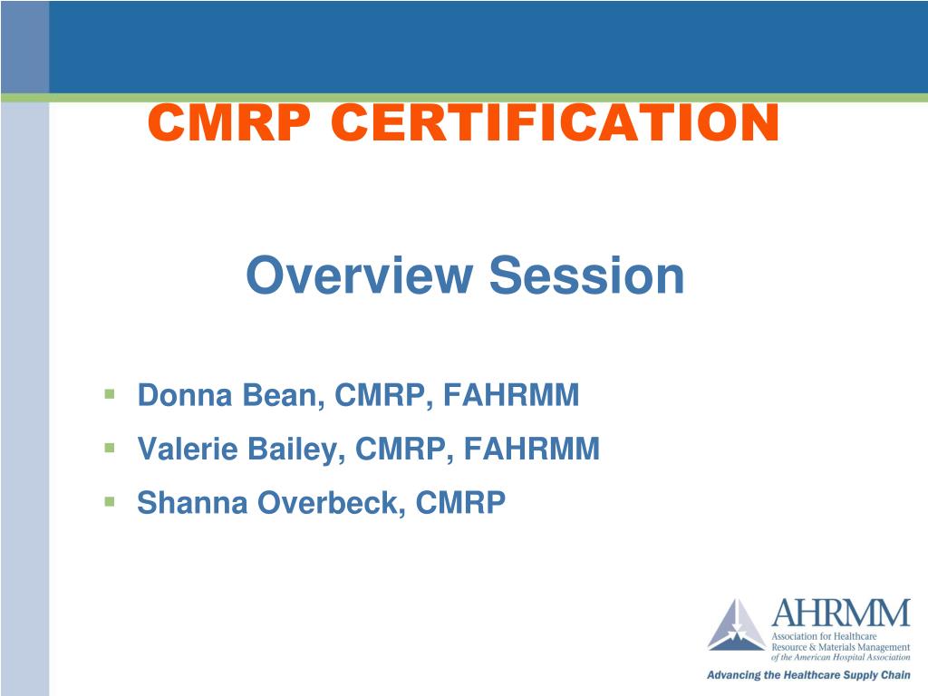 PPT - CMRP CERTIFICATION PowerPoint Presentation, free download - ID ...