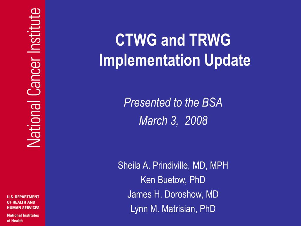 PPT - CTWG and TRWG Implementation Update PowerPoint Presentation, free ...