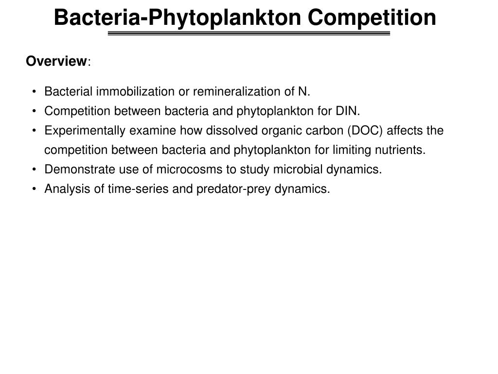 PPT - Bacteria-Phytoplankton Competition PowerPoint Presentation, free ...