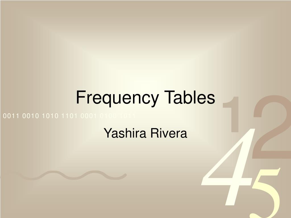 PPT - Frequency Tables PowerPoint Presentation, free download - ID:1337463