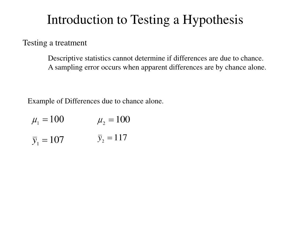 PPT - Introduction to Testing a Hypothesis PowerPoint Presentation ...