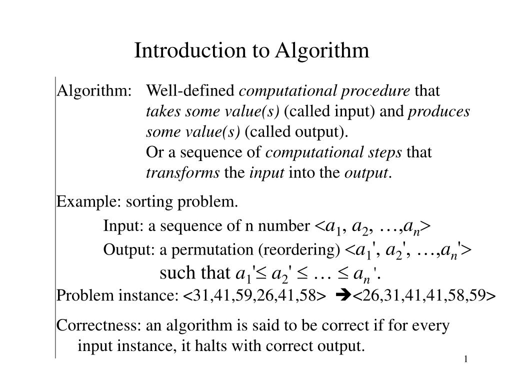 PPT - Introduction to Algorithm PowerPoint Presentation, free download ...
