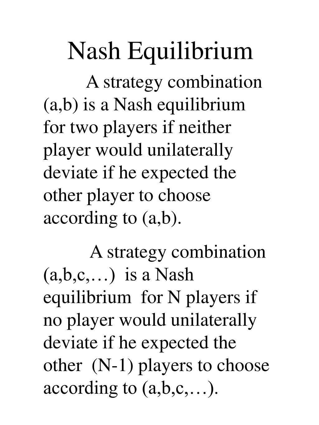 PPT - Nash Equilibrium PowerPoint Presentation, free download - ID:1354559