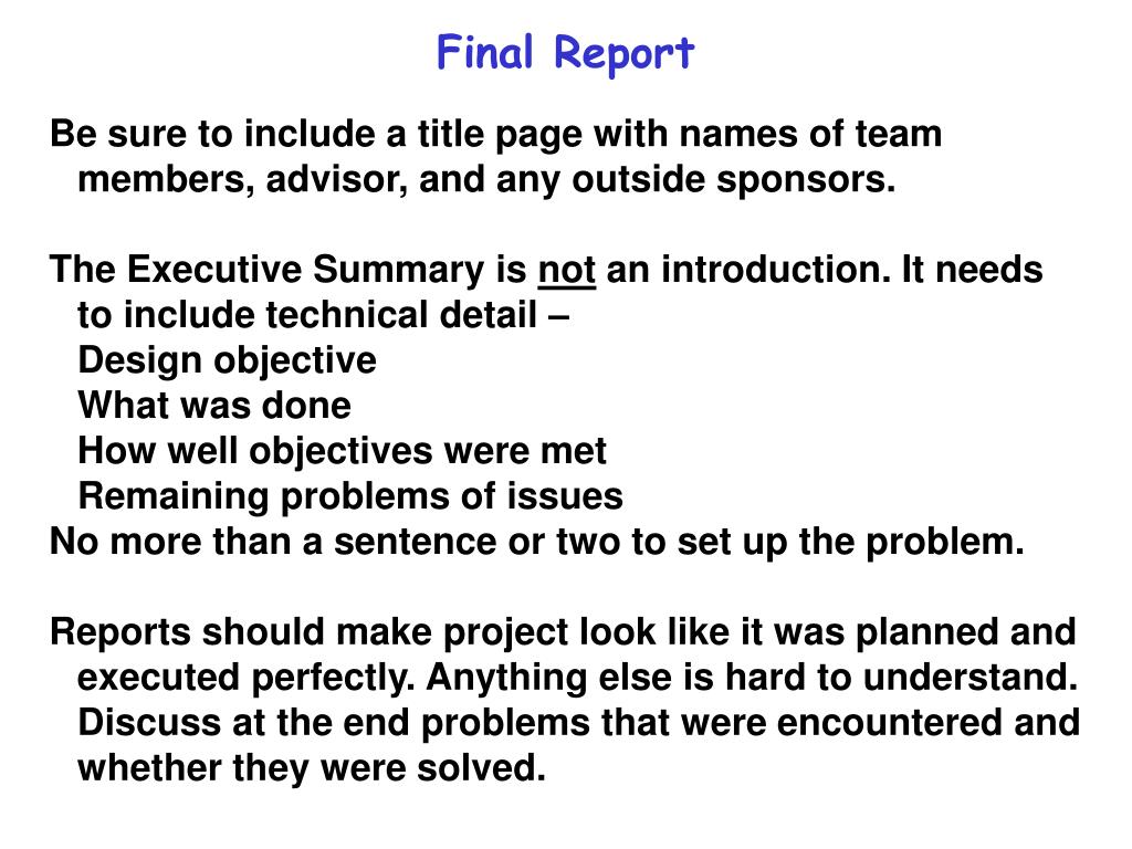 PPT - Final Report PowerPoint Presentation, free download - ID:1354890