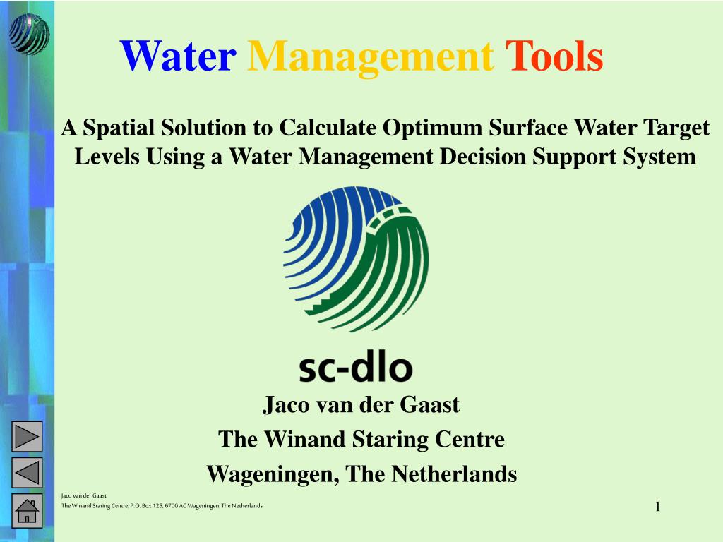 PPT - Water Management Tools PowerPoint Presentation, free download ...