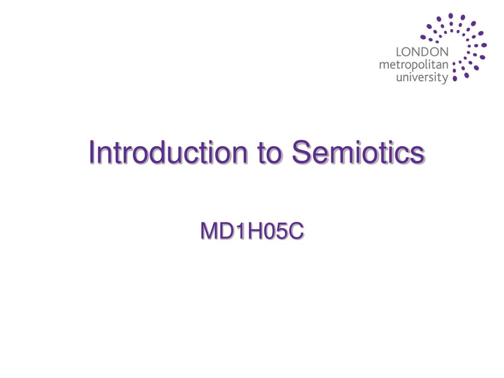 PPT - Introduction to Semiotics PowerPoint Presentation, free download ...