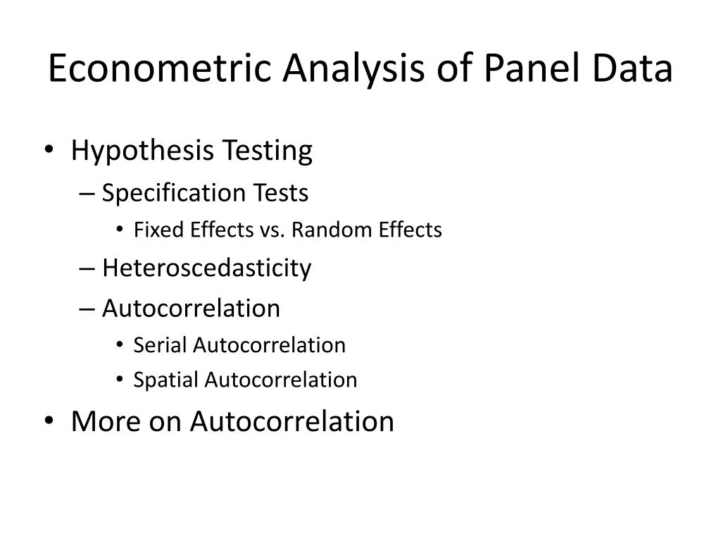 PPT - Econometric Analysis of Panel Data PowerPoint Presentation, free ...