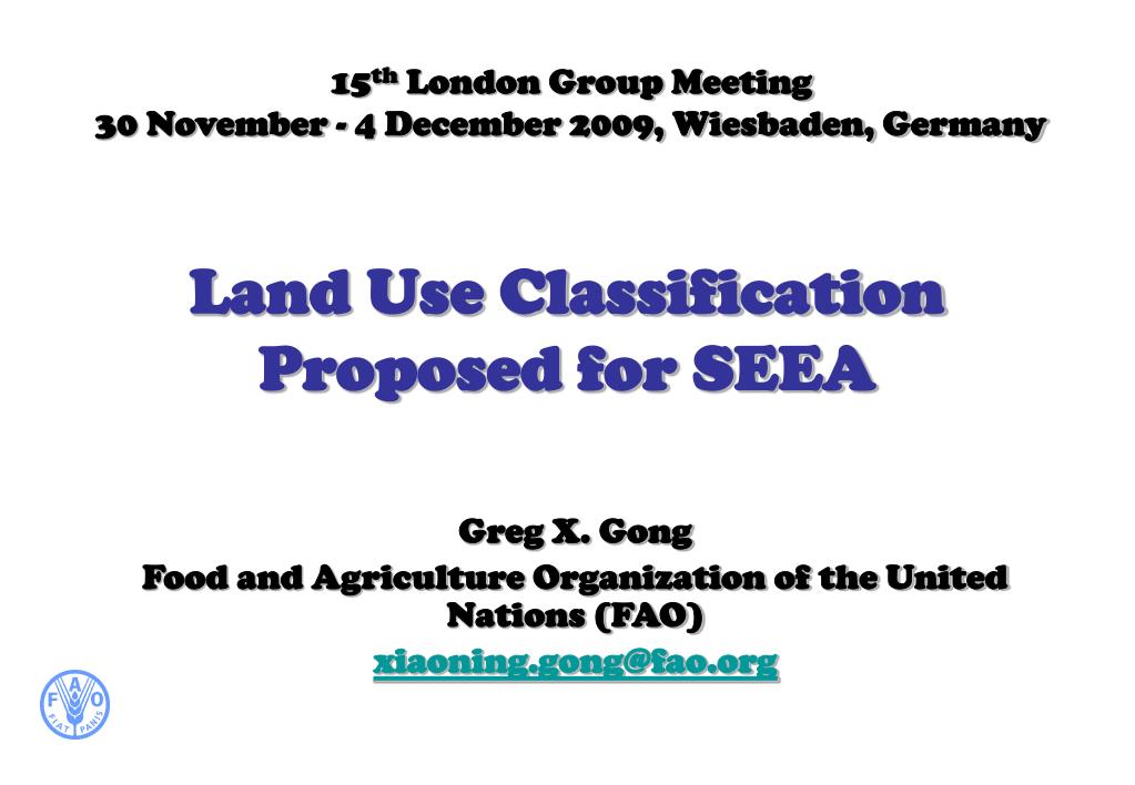 PPT - Land Use Classification Proposed for SEEA PowerPoint Presentation ...