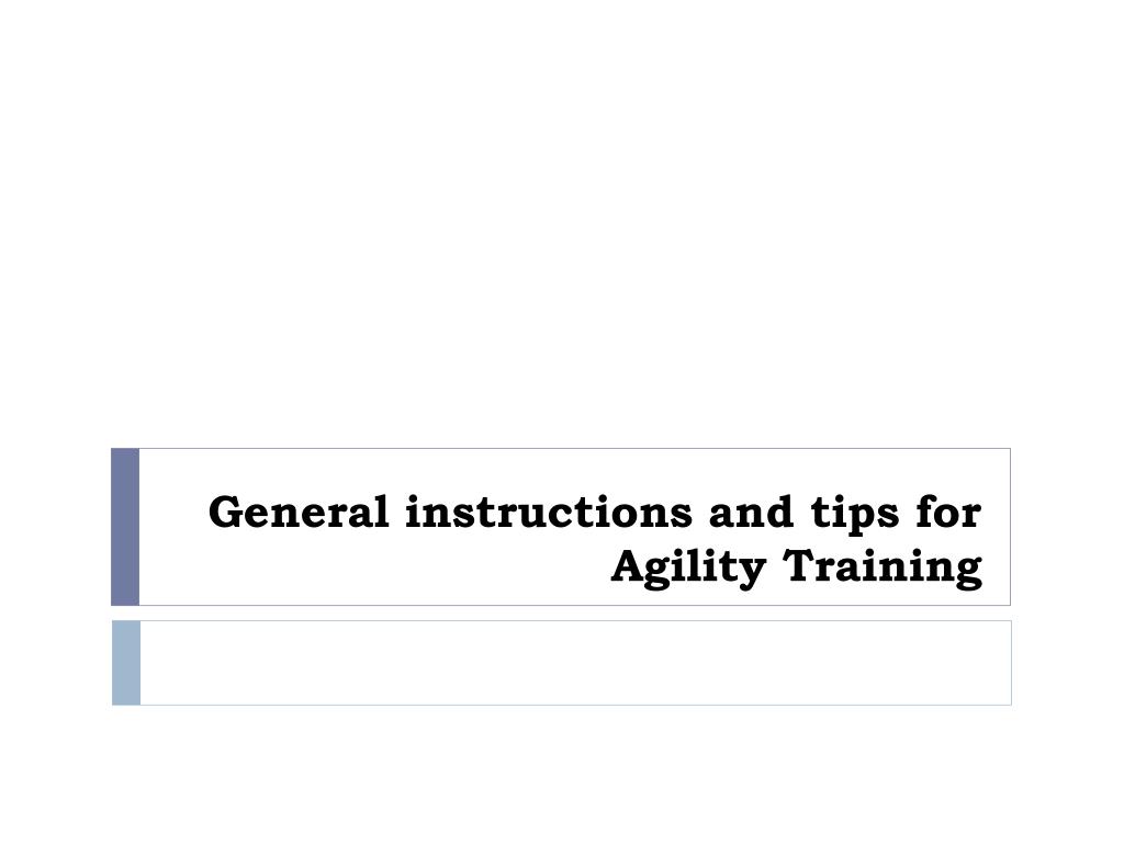 PPT - general instructions and tips for agility training PowerPoint ...