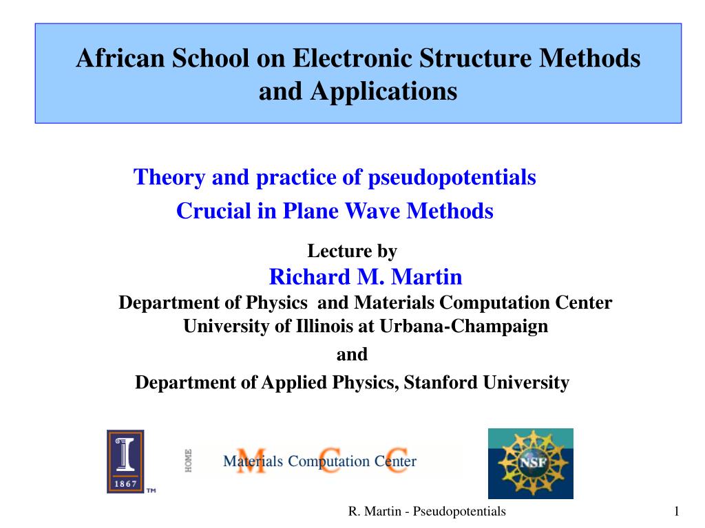 PPT - African School on Electronic Structure Methods and Applications ...