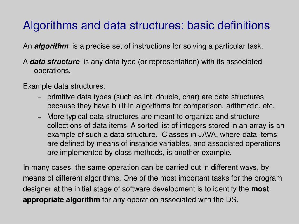 PPT - Algorithms and data structures: basic definitions PowerPoint ...