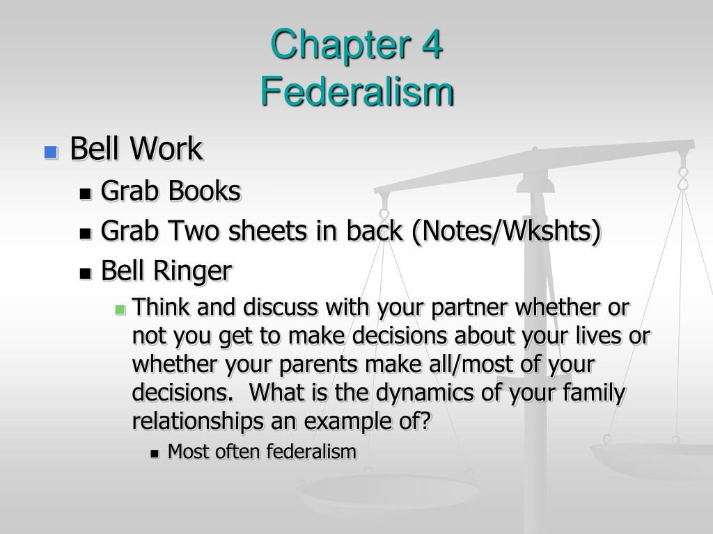 PPT - Chapter 4 Federalism PowerPoint Presentation, free download - ID ...