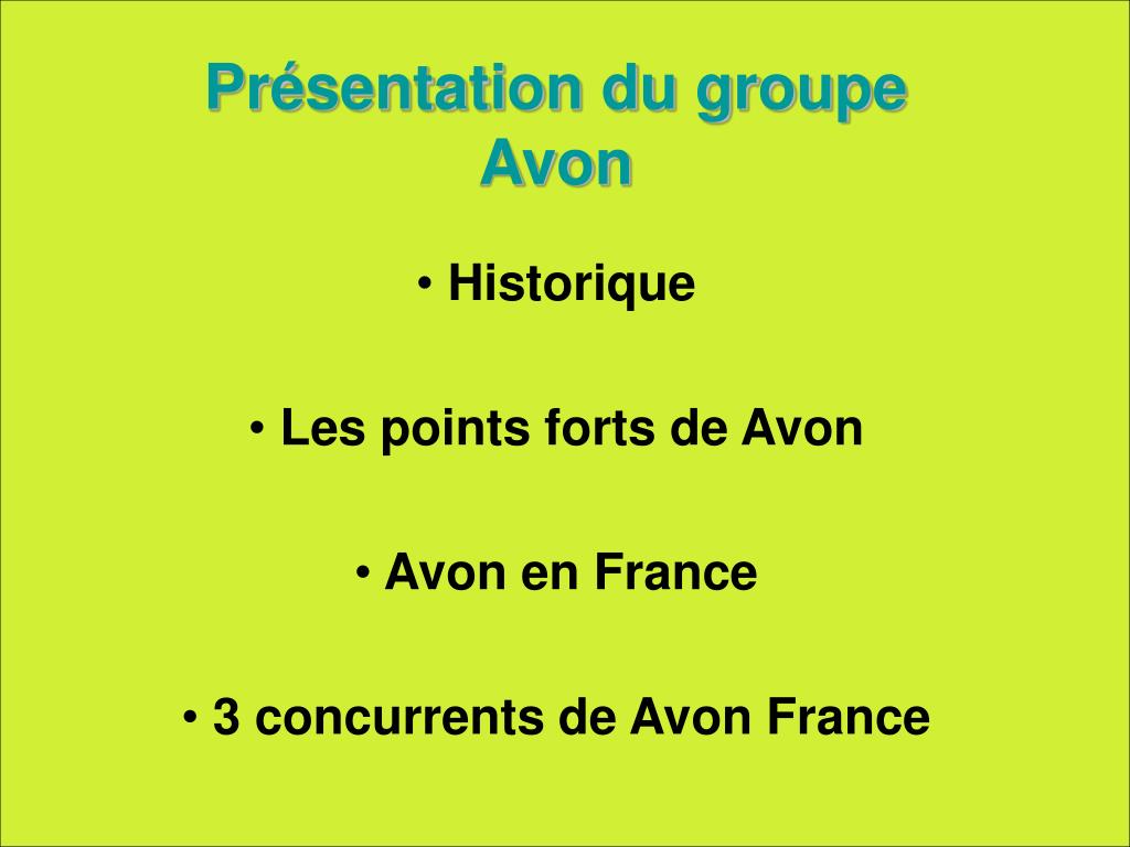 PPT - Présentation du groupe Avon PowerPoint Presentation, free ...