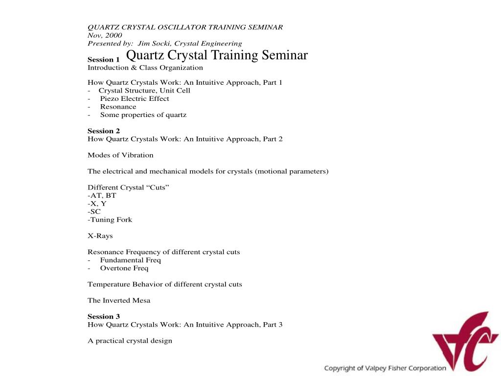PPT - Quartz Crystal Training Seminar PowerPoint Presentation, free ...