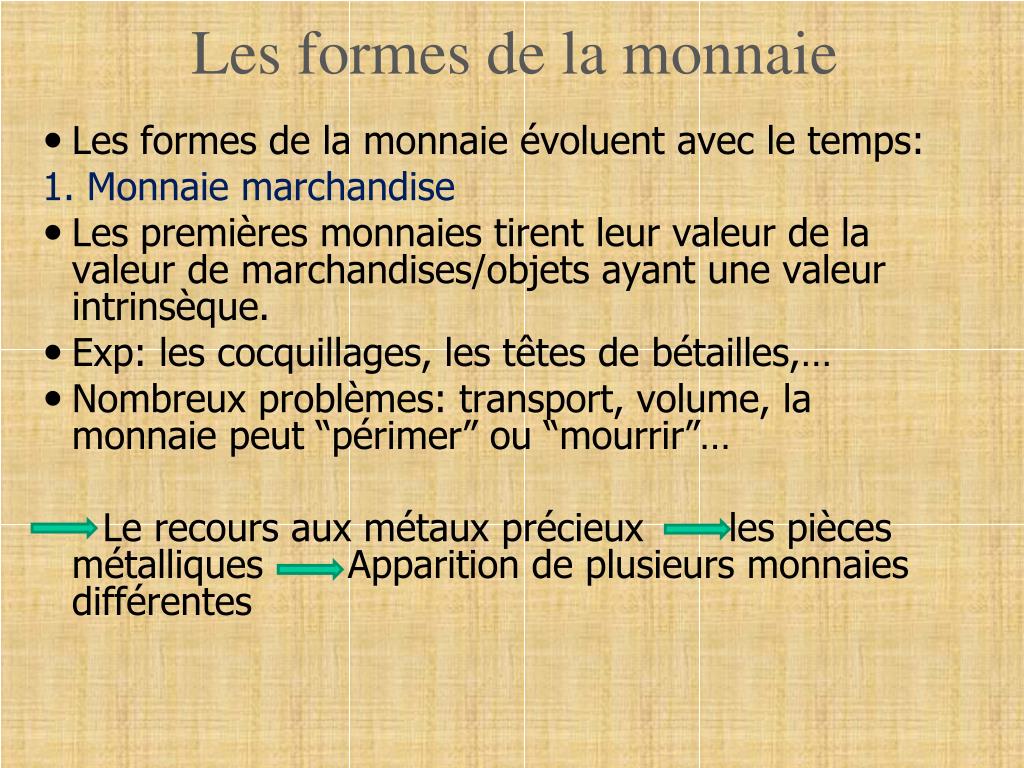 PPT - Les formes de la monnaie PowerPoint Presentation, free download ...