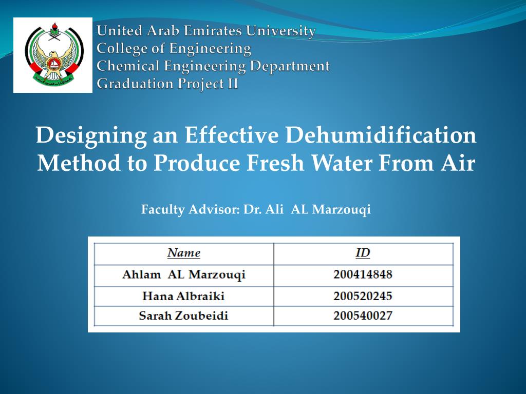 PPT - United Arab Emirates University College of Engineering Chemical ...