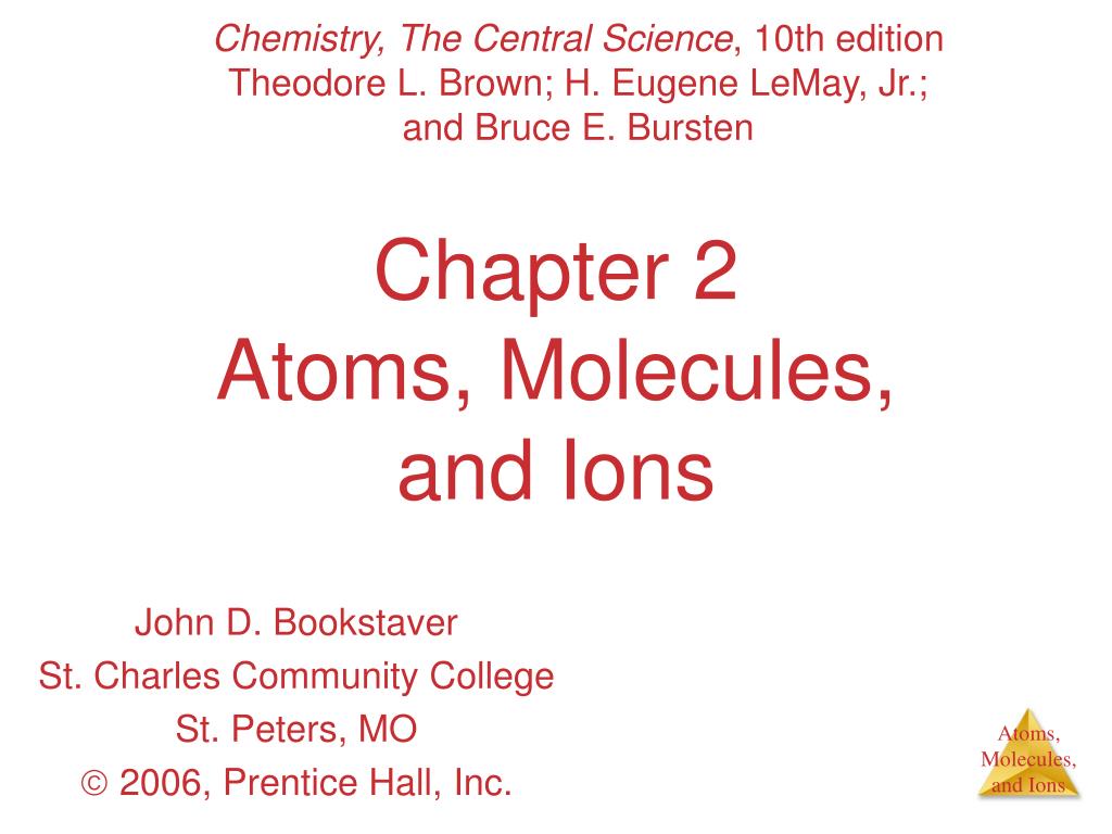 PPT - Chapter 2 Atoms, Molecules, and Ions PowerPoint Presentation ...