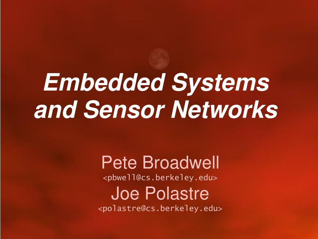 PPT - Embedded Systems and Sensor Networks PowerPoint Presentation ...