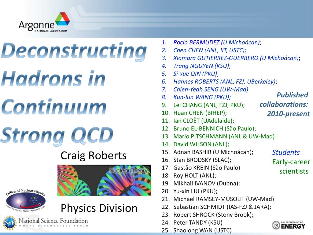 PPT - Craig Roberts Physics Division PowerPoint Presentation, free ...