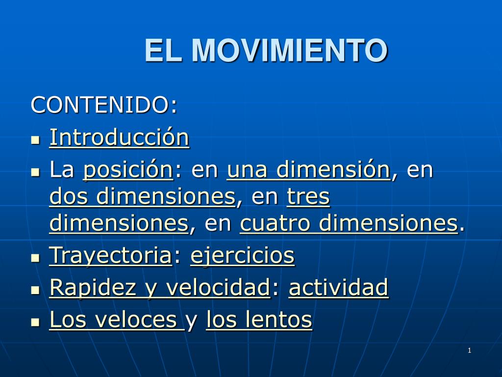PPT - EL MOVIMIENTO PowerPoint Presentation, free download - ID:1386938