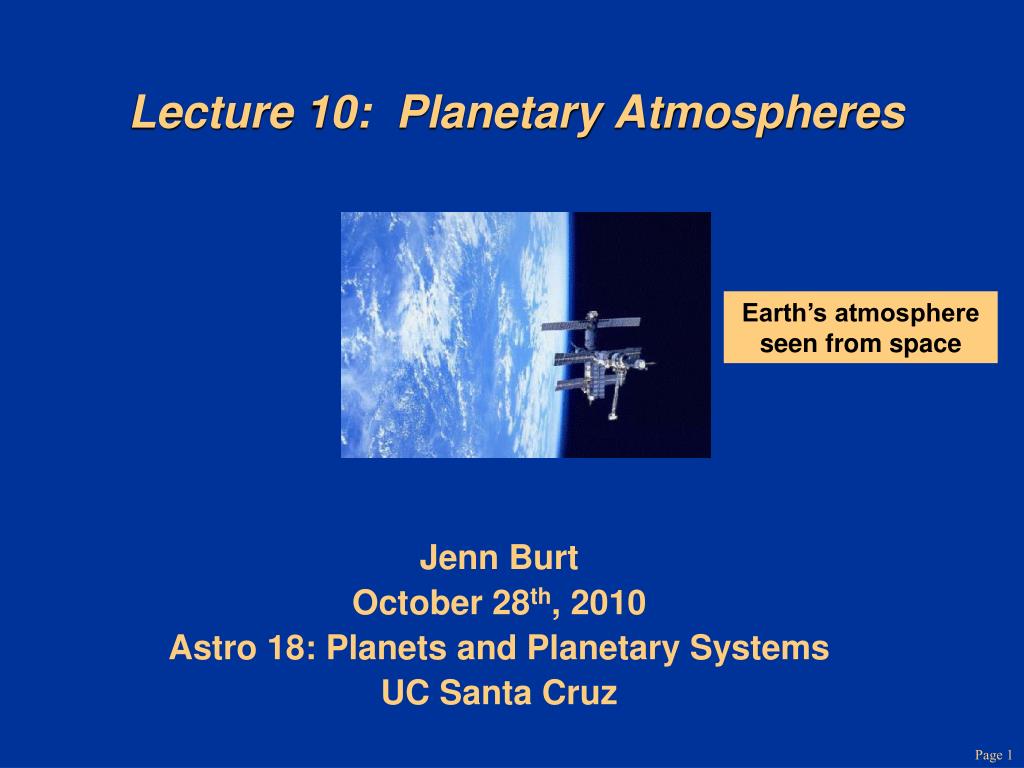 PPT - Exploring Planetary Atmospheres: Topics and Projects Overview ...