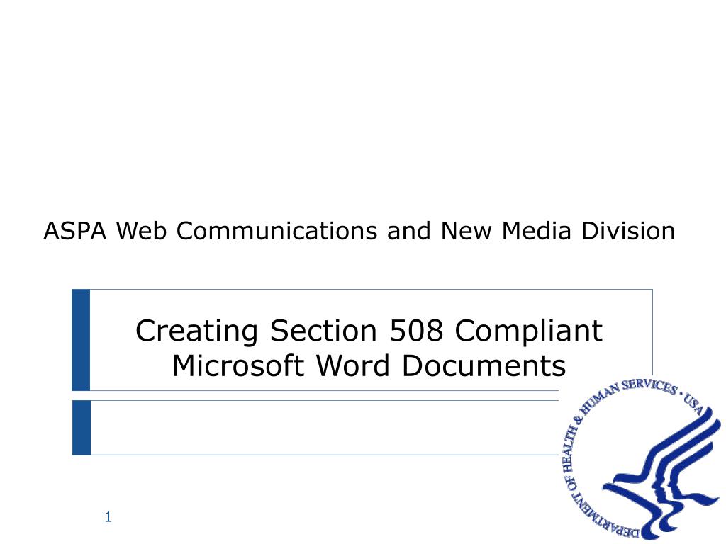 PPT - Creating Section 508 Compliant Microsoft Word Documents ...