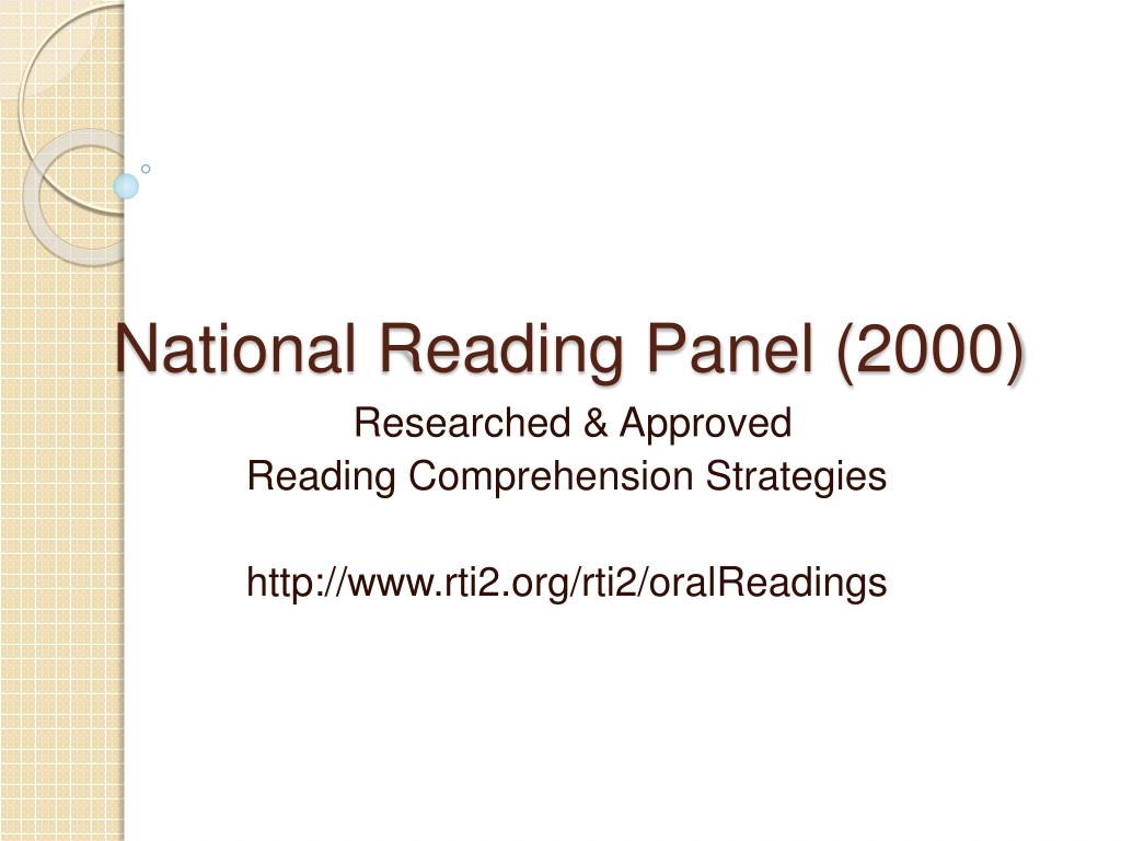 PPT - National Reading Panel (2000) PowerPoint Presentation, free ...