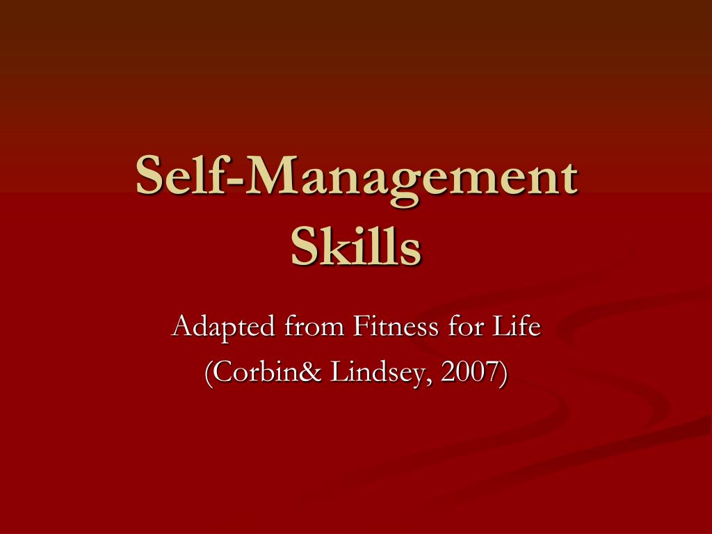 PPT - Self-Management Skills PowerPoint Presentation, free download ...