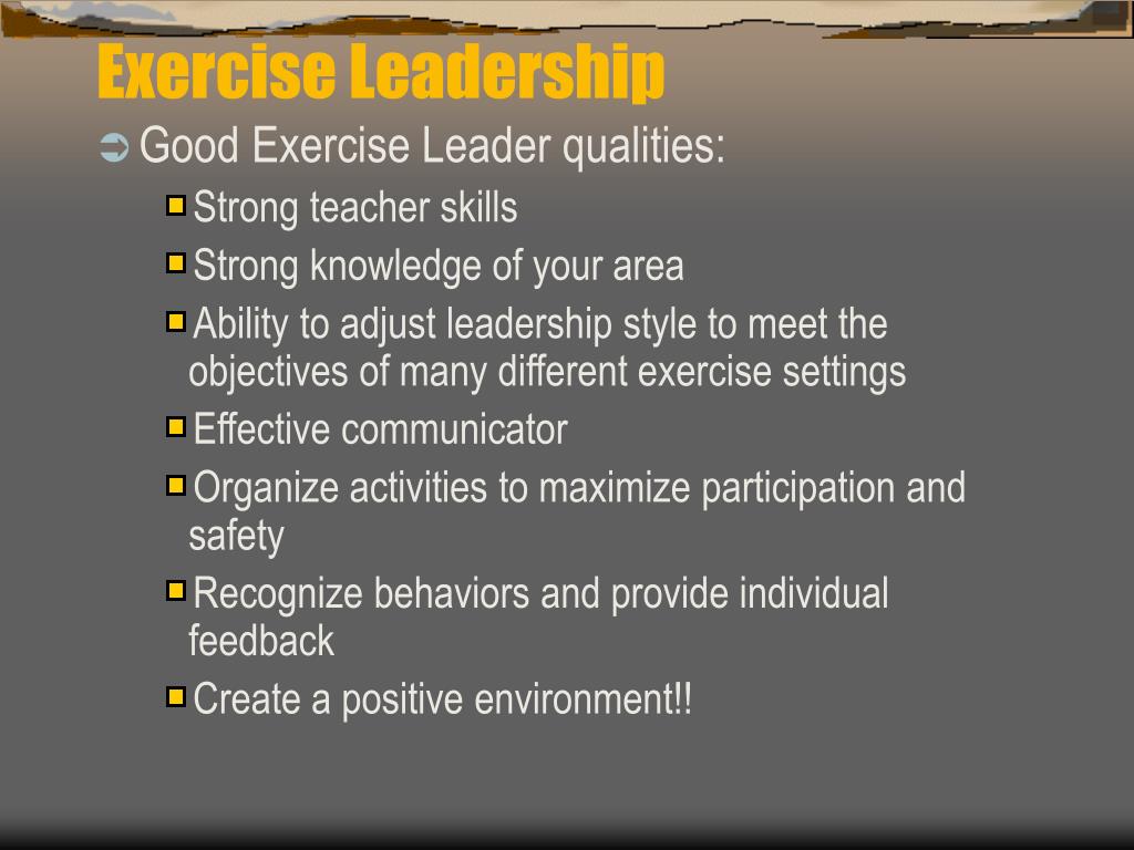 PPT - Exercise Leadership PowerPoint Presentation, free download - ID ...