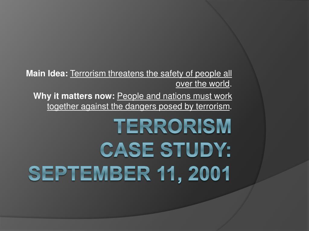 PPT - Terrorism Case Study: September 11, 2001 PowerPoint Presentation ...