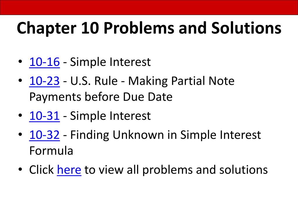PPT - Chapter 10 Problems and Solutions PowerPoint Presentation, free ...