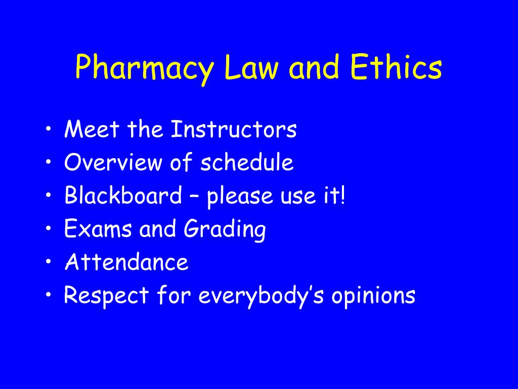 PPT - Pharmacy Law and Ethics PowerPoint Presentation, free download ...
