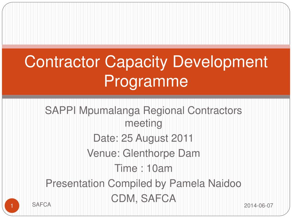 PPT - Contractor Capacity Development Programme PowerPoint Presentation ...