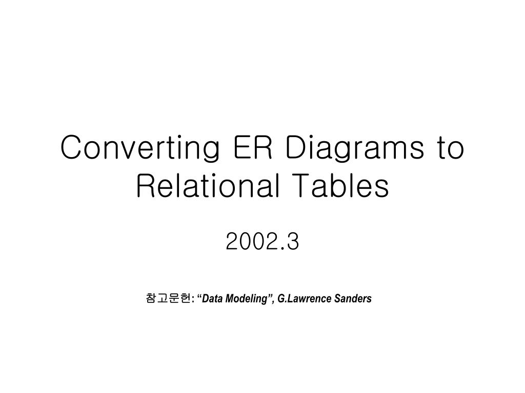 PPT - Converting ER Diagrams to Relational Tables PowerPoint Presentation - ID:1416033