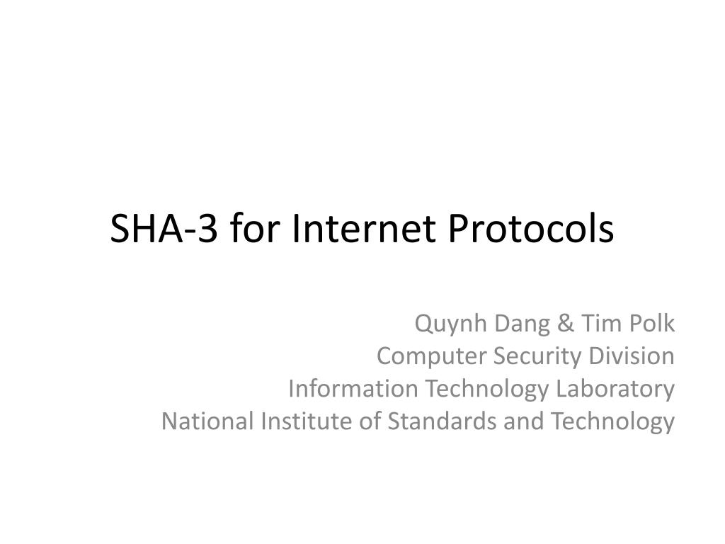 PPT - SHA-3 for Internet Protocols PowerPoint Presentation, free ...