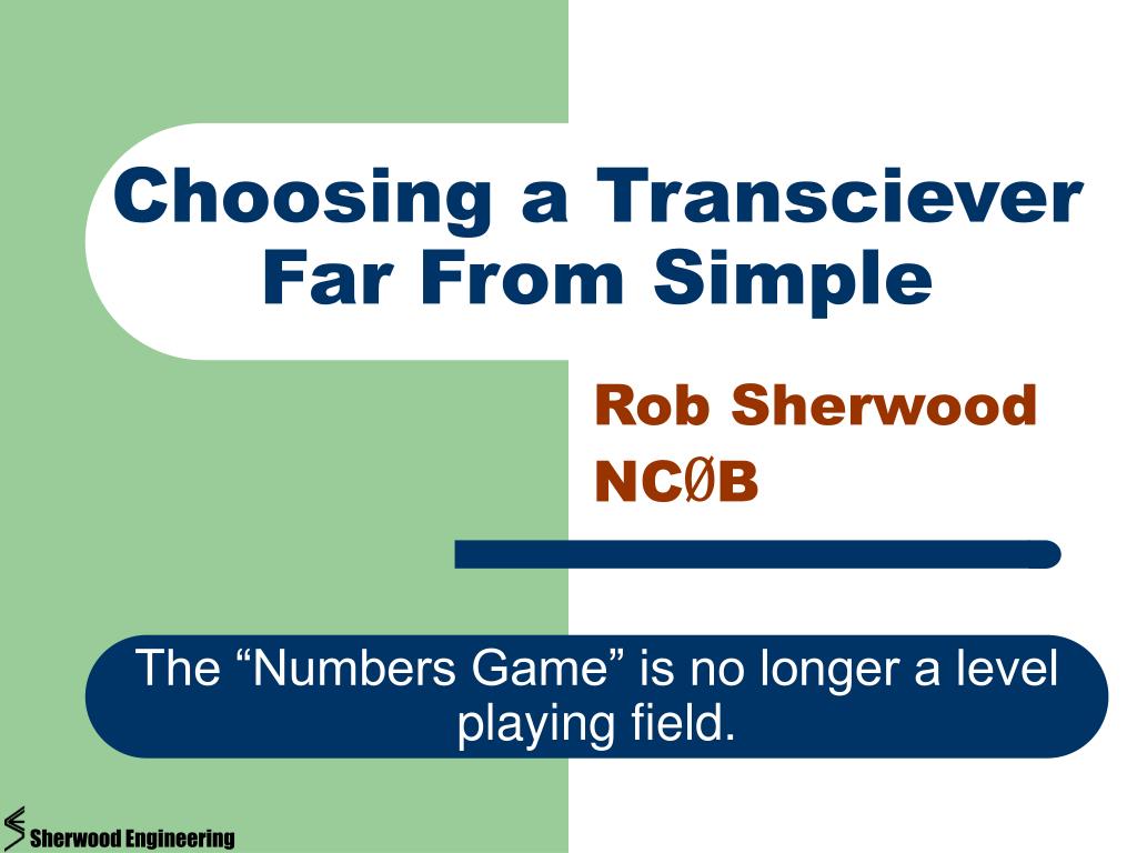 PPT - Choosing a Transciever Far From Simple PowerPoint Presentation ...