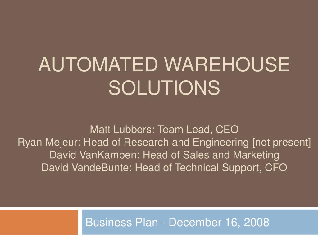 PPT - Automated Warehouse Solutions PowerPoint Presentation, free ...