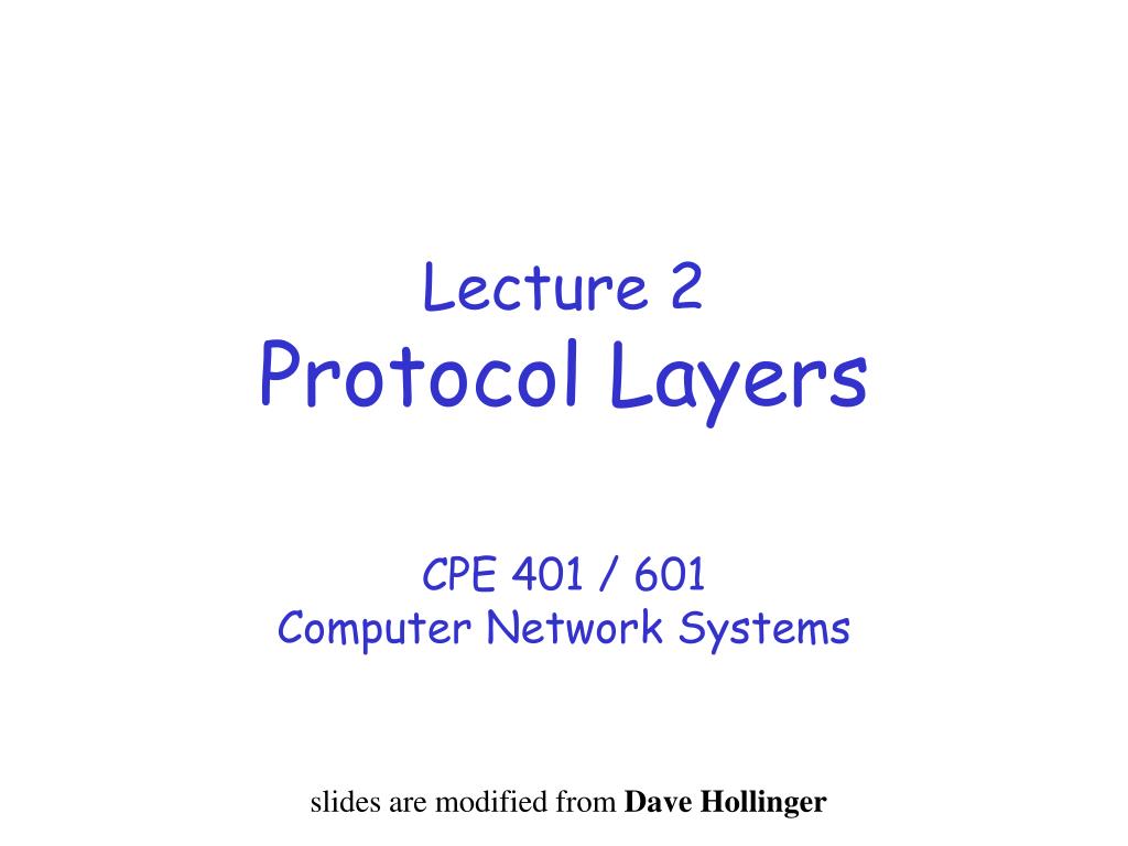 PPT - Lecture 2 Protocol Layers PowerPoint Presentation, free download ...