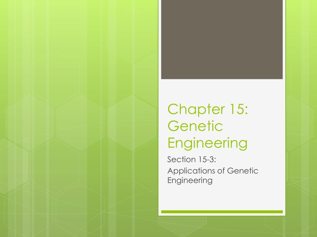 PPT - Chapter 15: Genetic Engineering PowerPoint Presentation, free ...