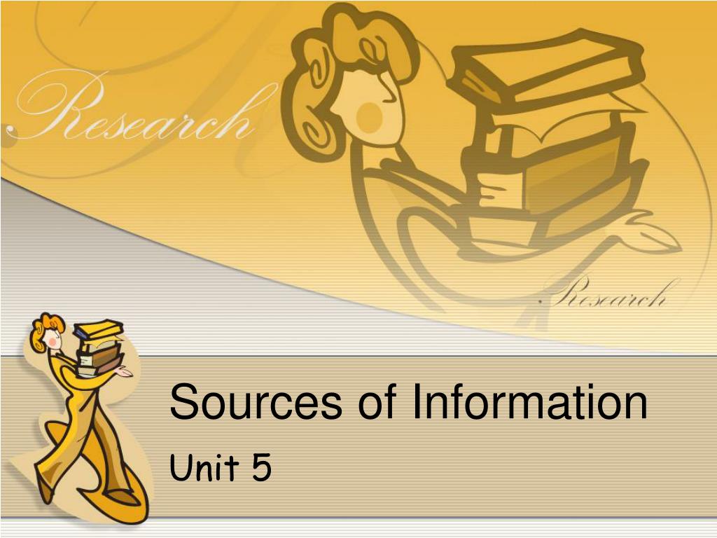 PPT - Sources of Information PowerPoint Presentation, free download ...