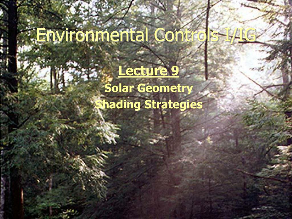 PPT - Environmental Controls I/IG PowerPoint Presentation, free ...