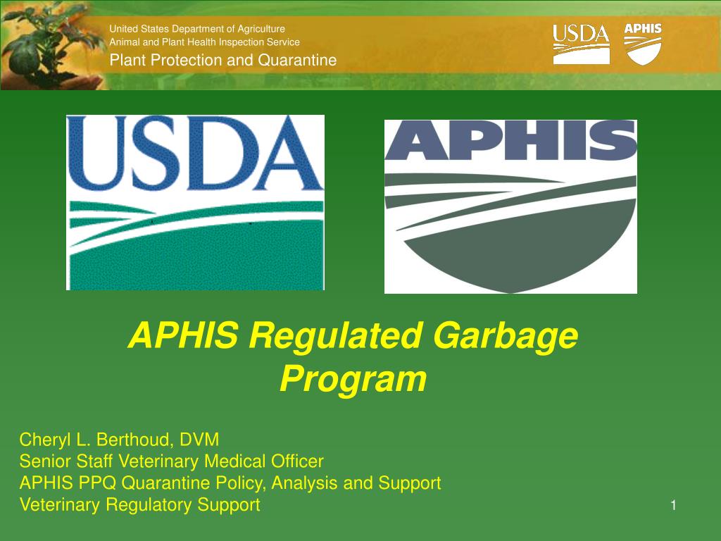 PPT - APHIS Regulated Garbage Program PowerPoint Presentation, free ...