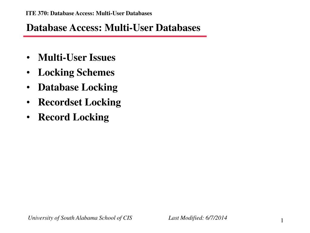 PPT - Database Access: Multi-User Databases PowerPoint Presentation ...