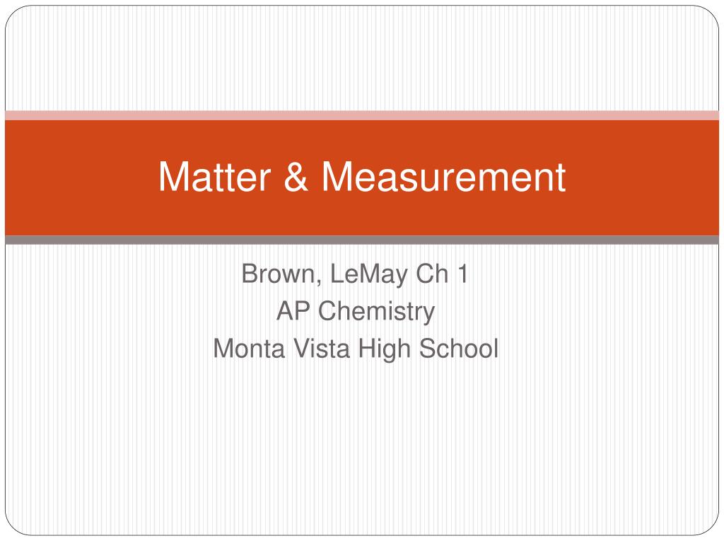 PPT - Understanding Matter & Measurement: Basics and Techniques ...