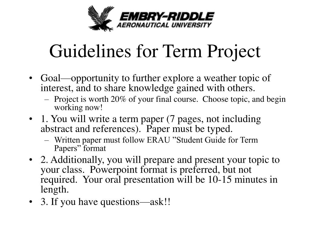 PPT - Guidelines for Term Project PowerPoint Presentation, free ...
