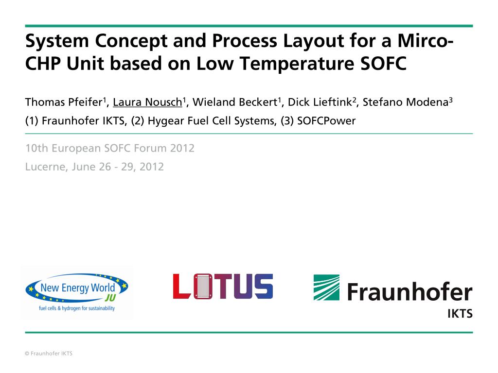 PPT - System Concept and Process Layout for a Mirco-CHP Unit based on ...