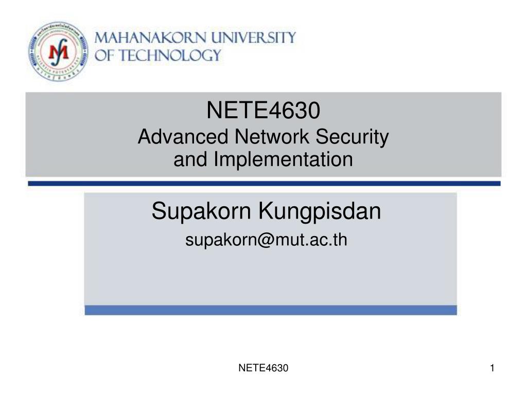 PPT - NETE4630 Advanced Network Security and Implementation PowerPoint ...