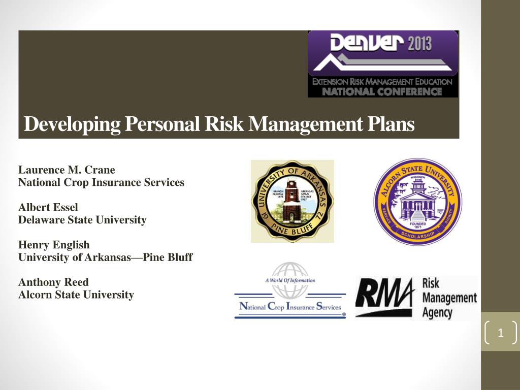 PPT - Developing Personal Risk Management Plans PowerPoint Presentation ...