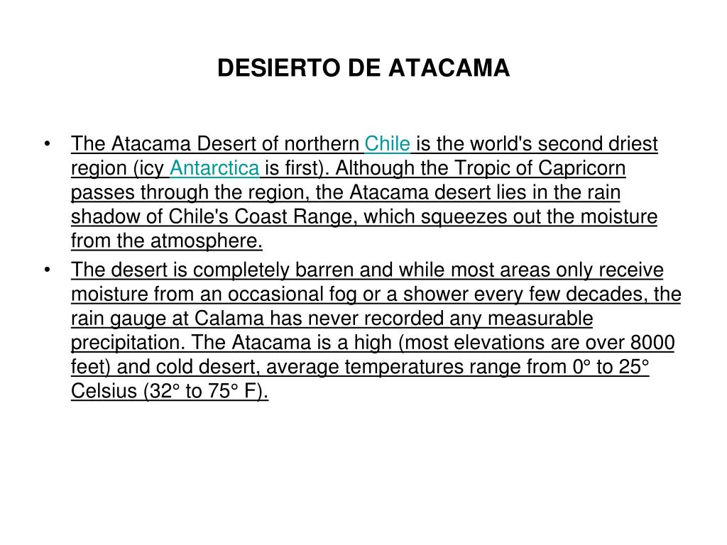 PPT - DESIERTO DE ATACAMA PowerPoint Presentation, free download - ID ...