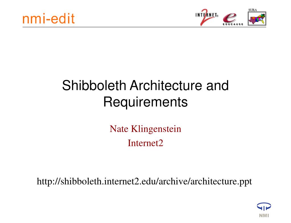 PPT - Shibboleth Architecture and Requirements PowerPoint Presentation ...